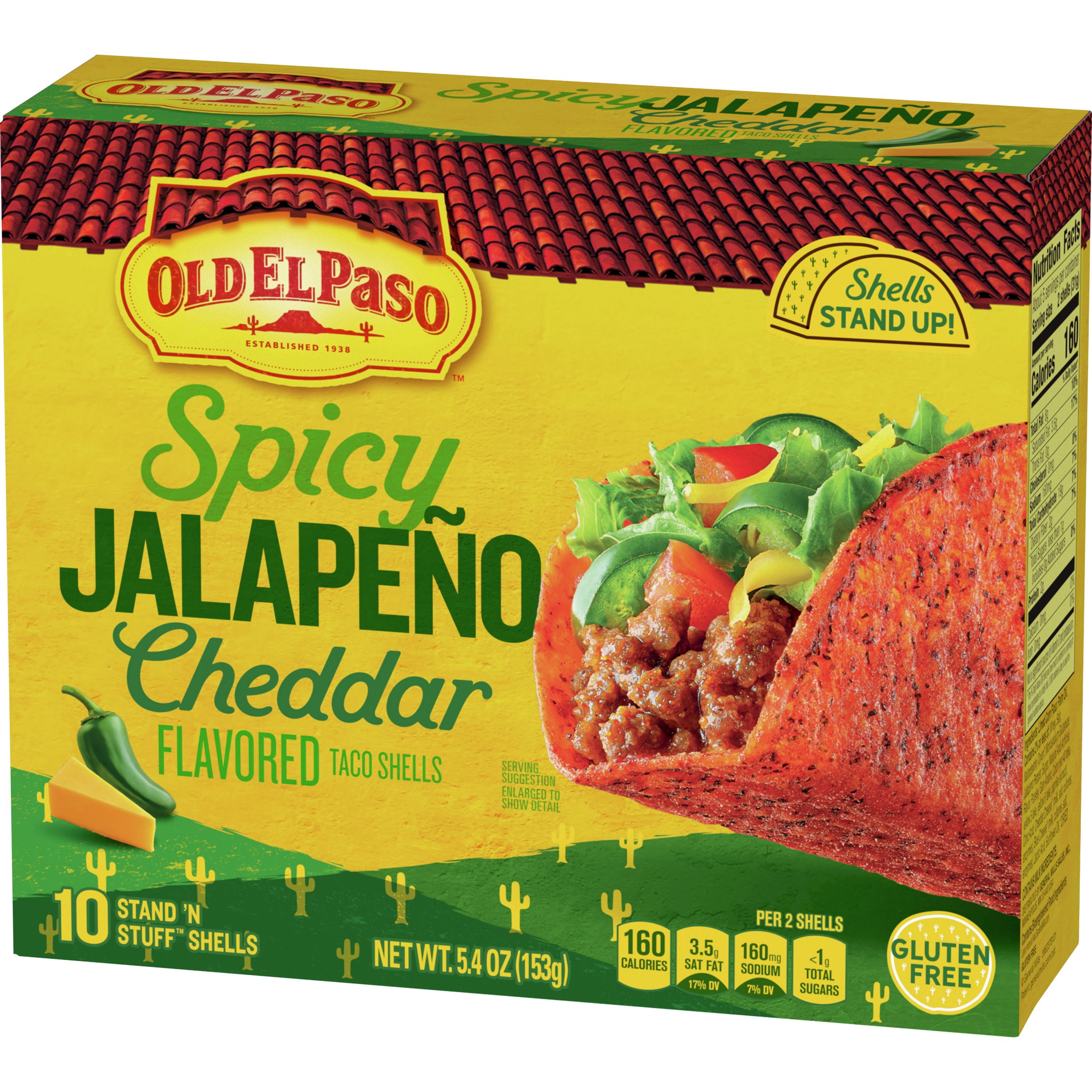 Old El Paso Stand 'n Stuff Bold Jalapeno Cheddar Taco Shells 10 Count ...