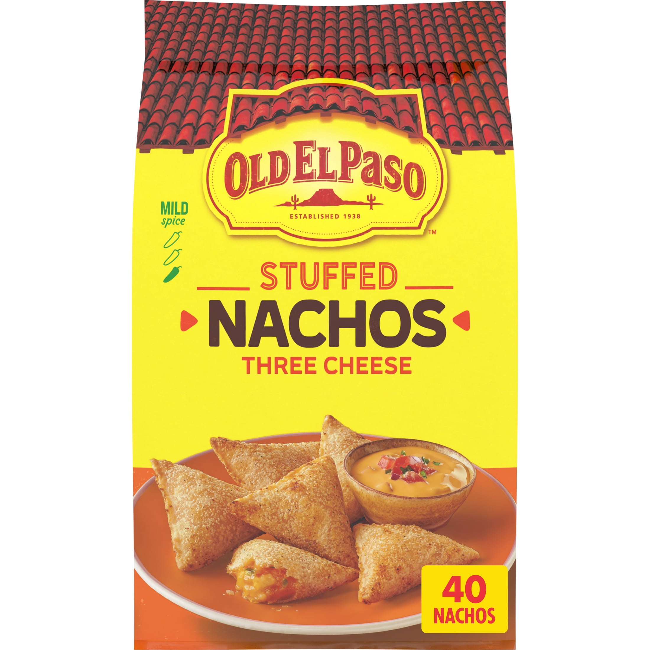 Old El Paso Stuffed Nachos, Three Cheese, Frozen Snacks, 40 Ct, 17 oz ...