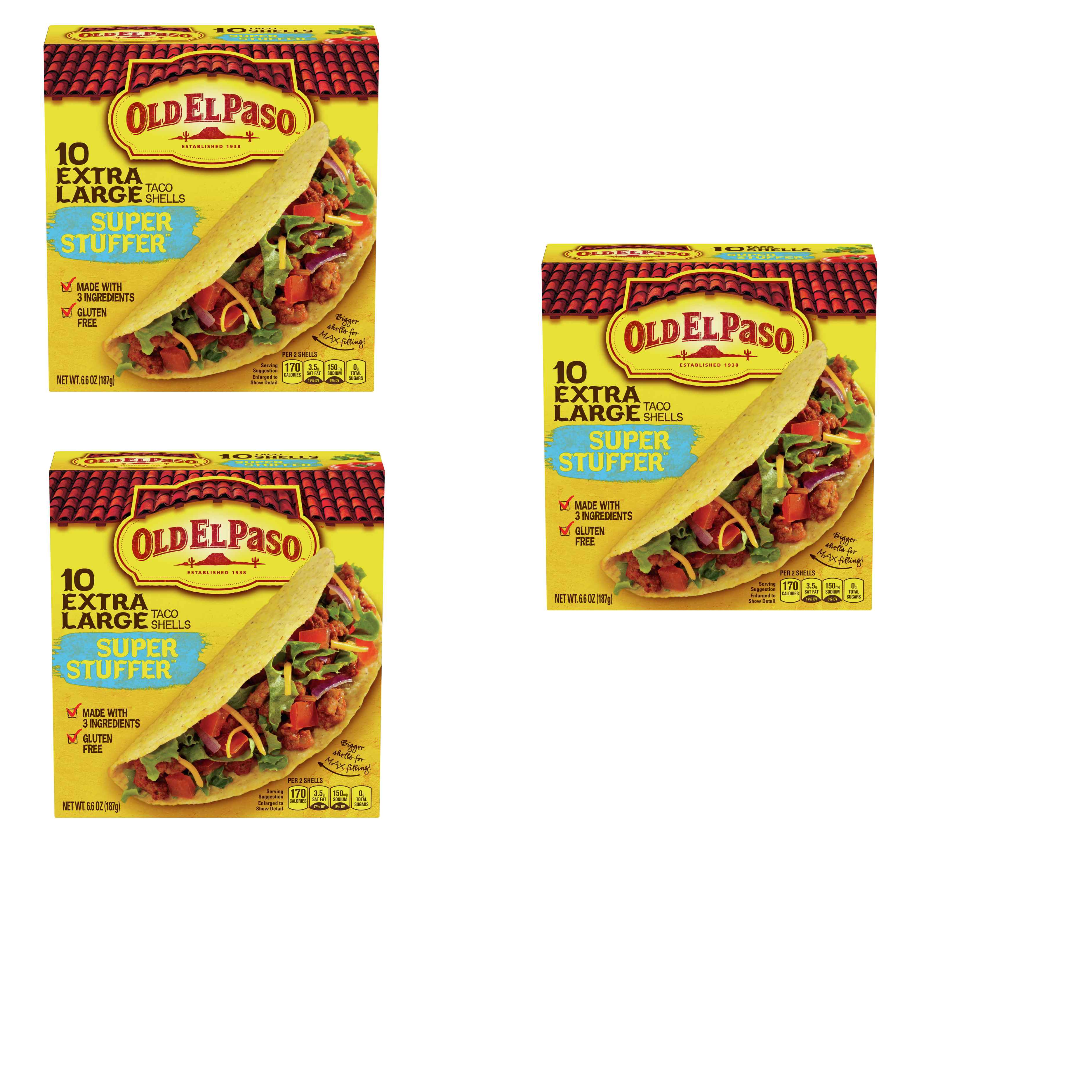 Old El Paso Super Stuffer Taco Shells, 10 ct PACK OF 3 Authentic ...