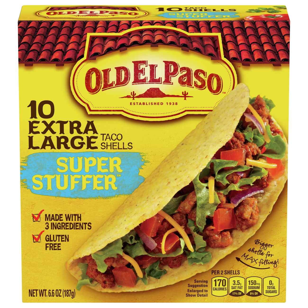 Old El Paso Super Stuffer Taco Shells, Large Taco Shells, Mexican Tacos ...