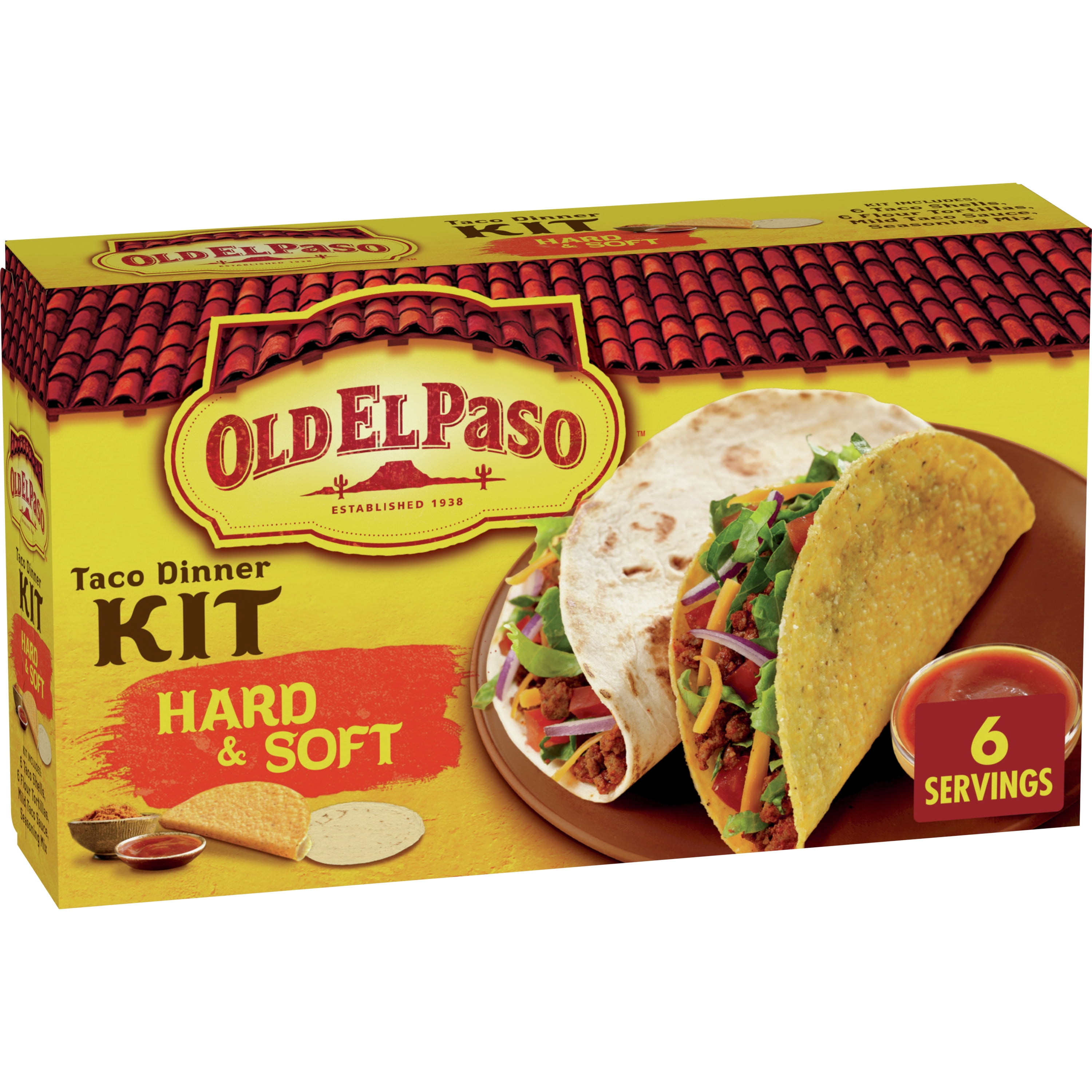 Old El Paso Crunchy & Soft Taco Dinner Kit, 11.4 oz Meal Shells Food ...