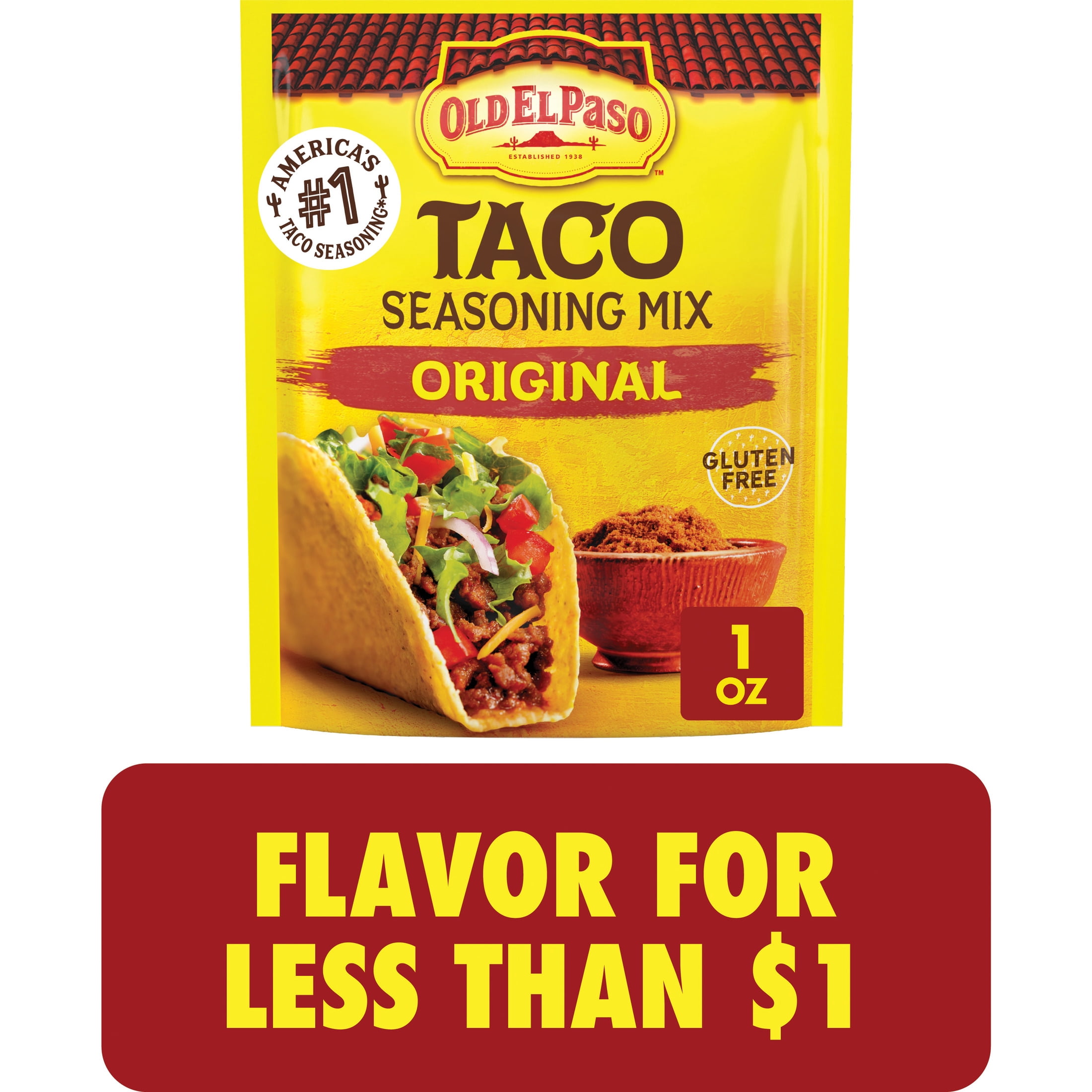 Old El Paso, Taco Seasoning Mix, 1 oz, Original Flavor - Walmart.com