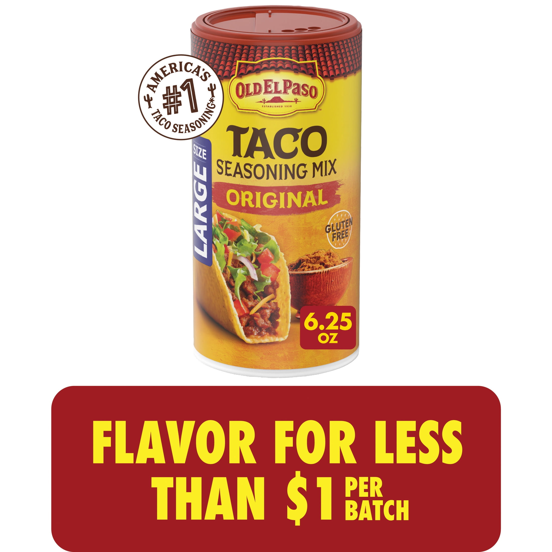Old El Paso, Taco Seasoning, 6.25 oz, Original, Large Size - Walmart.com