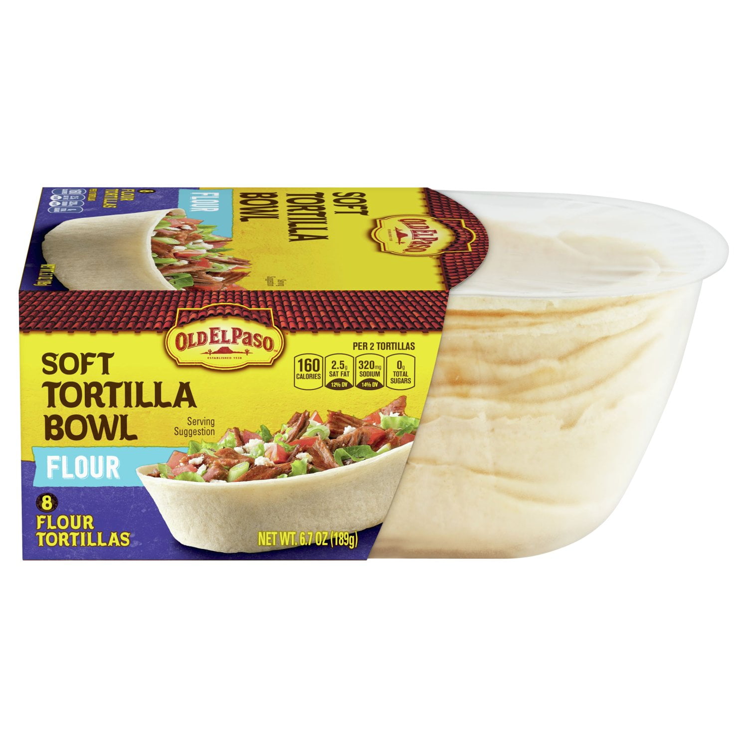 Old El Paso Tortillas Flour Taco Boats Soft Tortillas Tub 6.7 oz ...
