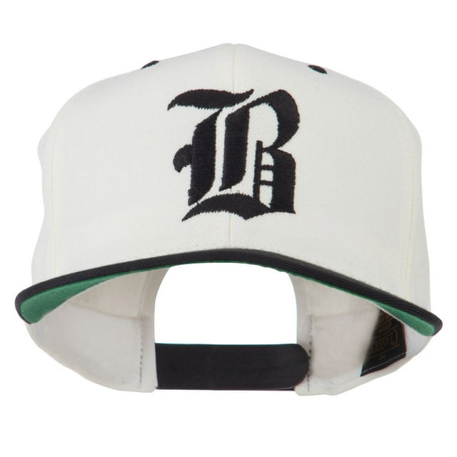 Old English B Embroidered Flat Bill Cap - Natural Black OSFM - Walmart.com