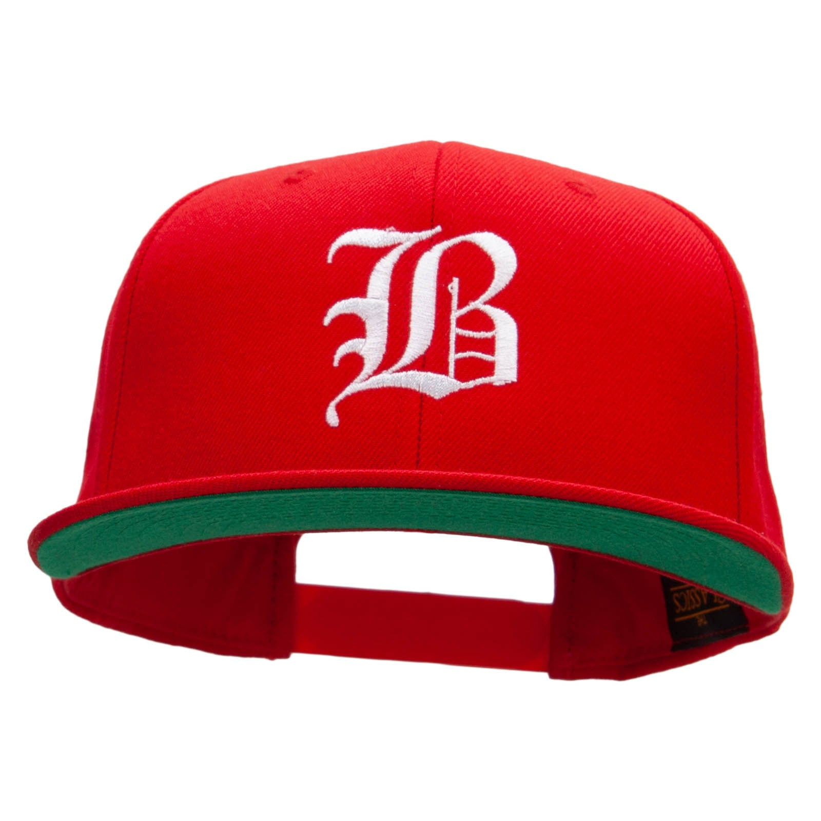 Old English B Embroidered Flat Bill Cap - Red OSFM - Walmart.com