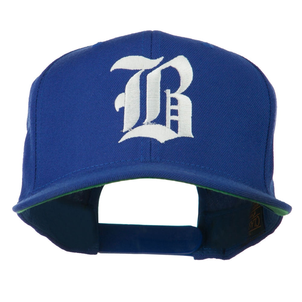 Old English B Embroidered Flat Bill Cap - Royal OSFM - Walmart.com