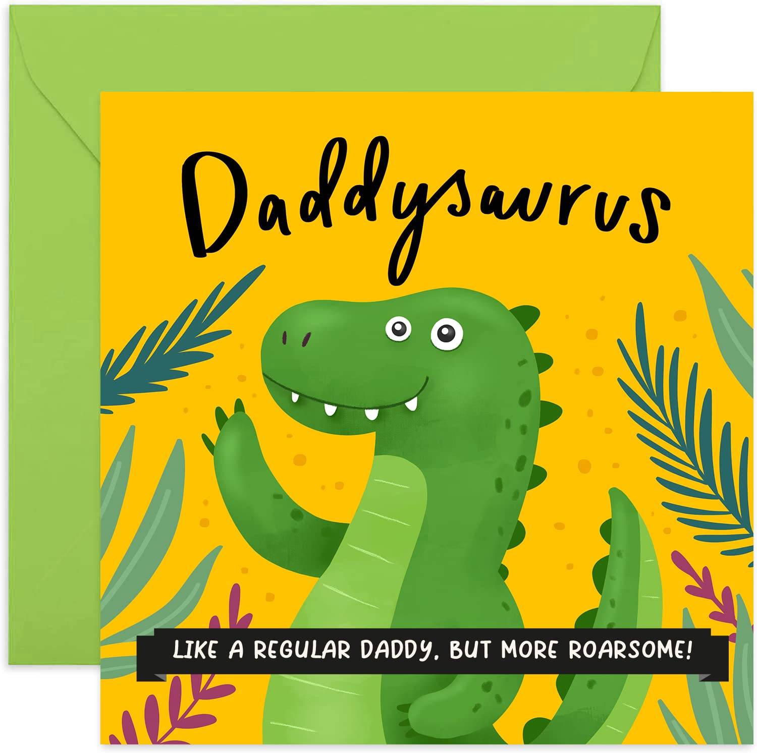 Old English Co. Dinosaur Daddy Happy Birthday Card - Fun Father's Day ...