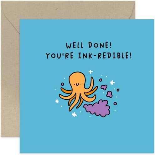 Old English Co. Funny Well Done Cards for Boys and Girls - Octopus ...