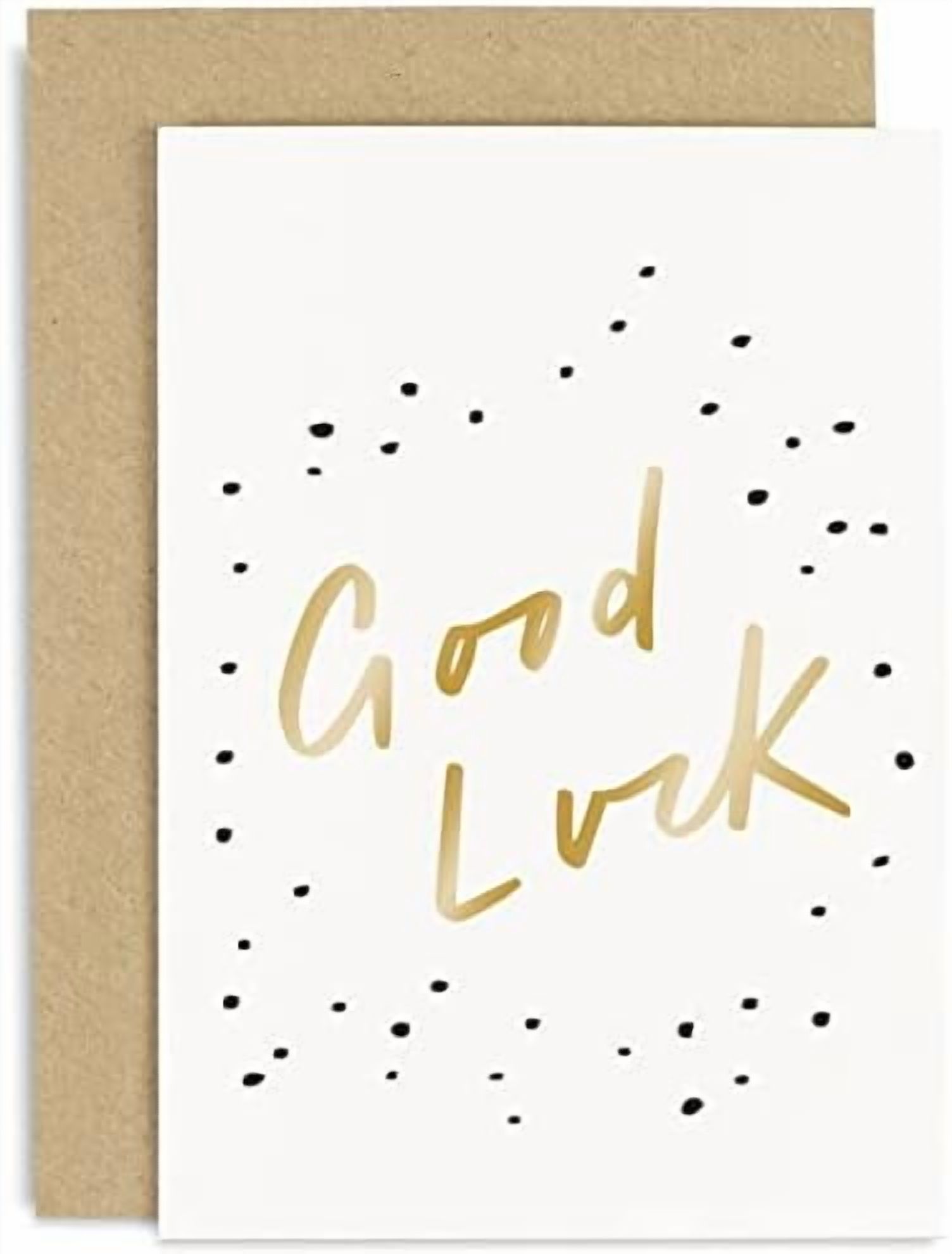 Old English Co. Good Luck Card - Gold Black Dots Best fo Luck Card for ...