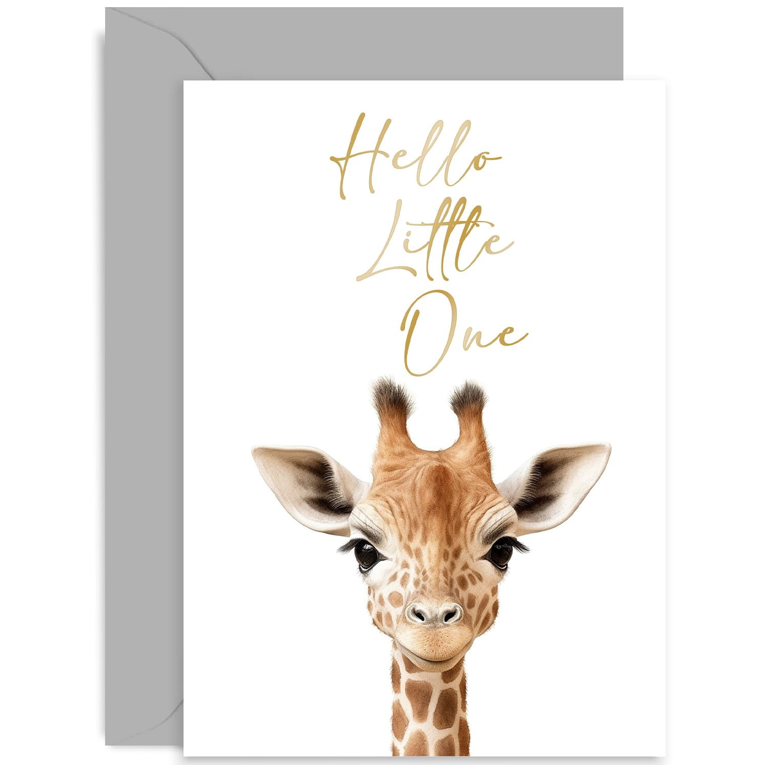 Old English Co. Hello Little One New Baby Card for Boy or Girl - Gold ...