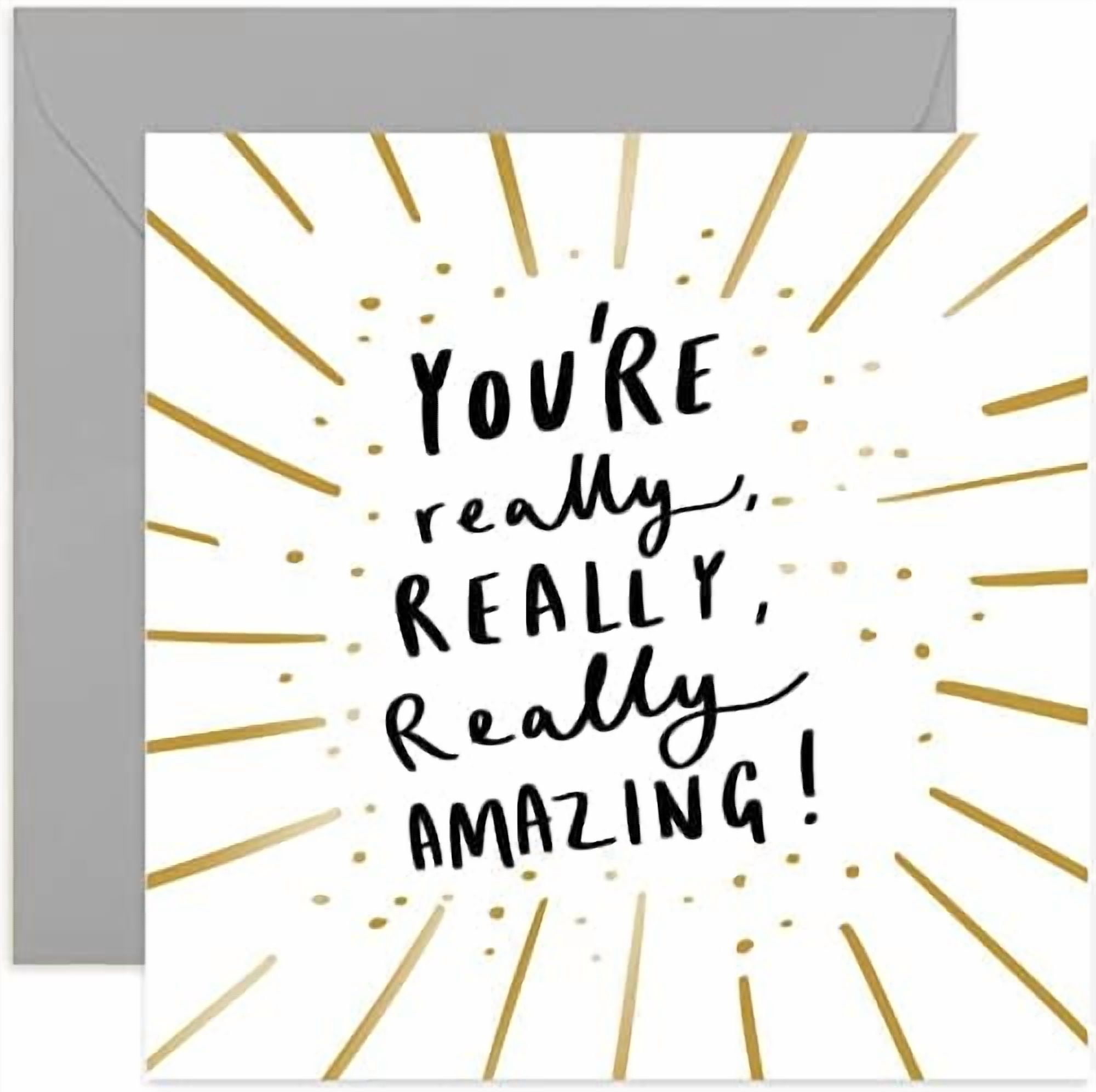 Old English Co. Really Amazing Congratulations Card - Cute Gold Foil ...