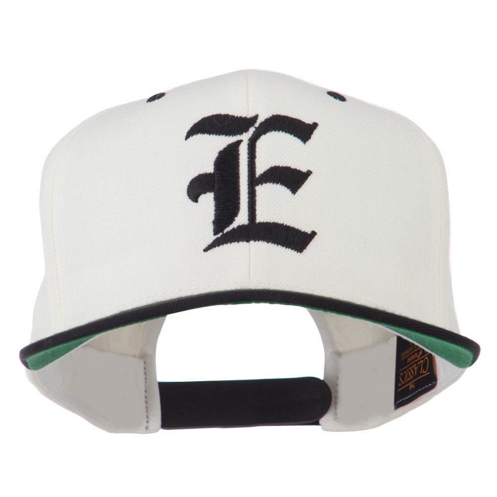 Old English E Embroidered Flat Bill Cap - Natural Black OSFM - Walmart.com
