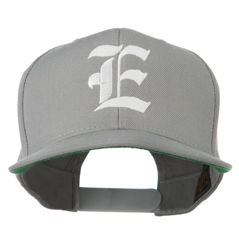 Old English E Embroidered Flat Bill Cap - Silver OSFM - Walmart.com