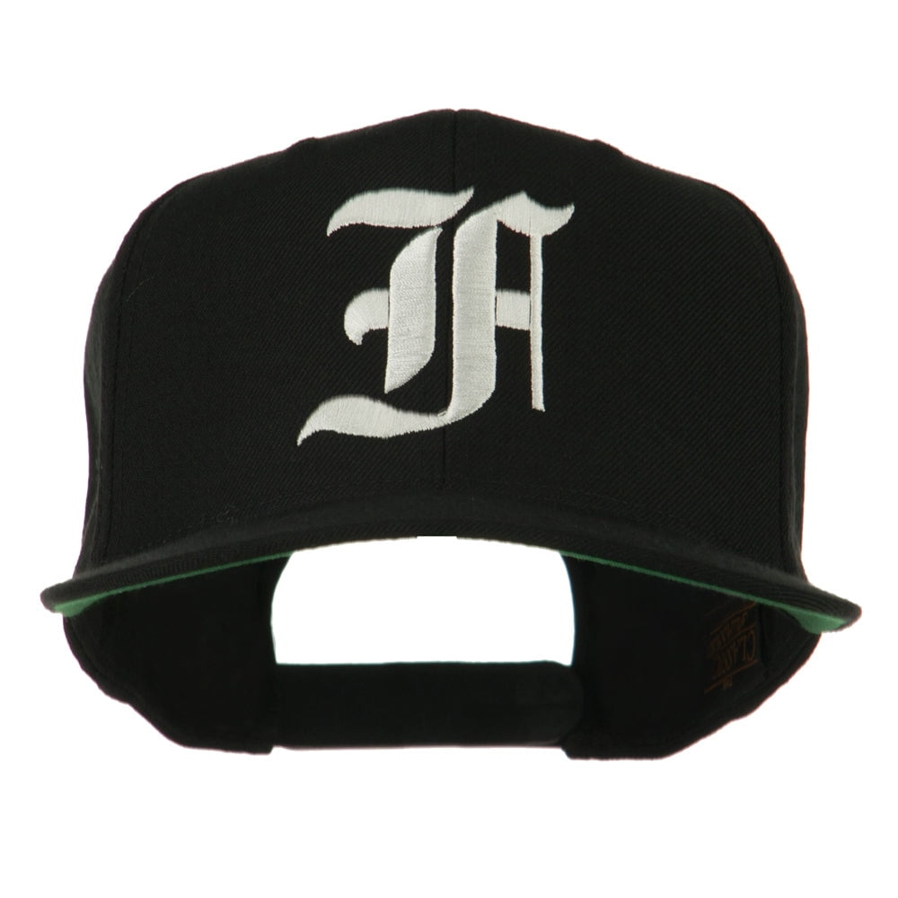 Old English F Embroidered Flat Bill Cap - Black OSFM - Walmart.com
