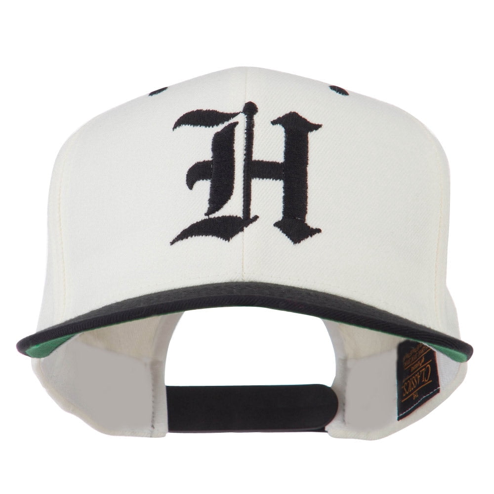 Old English H Embroidered Flat Bill Cap - Natural Black OSFM - Walmart.com