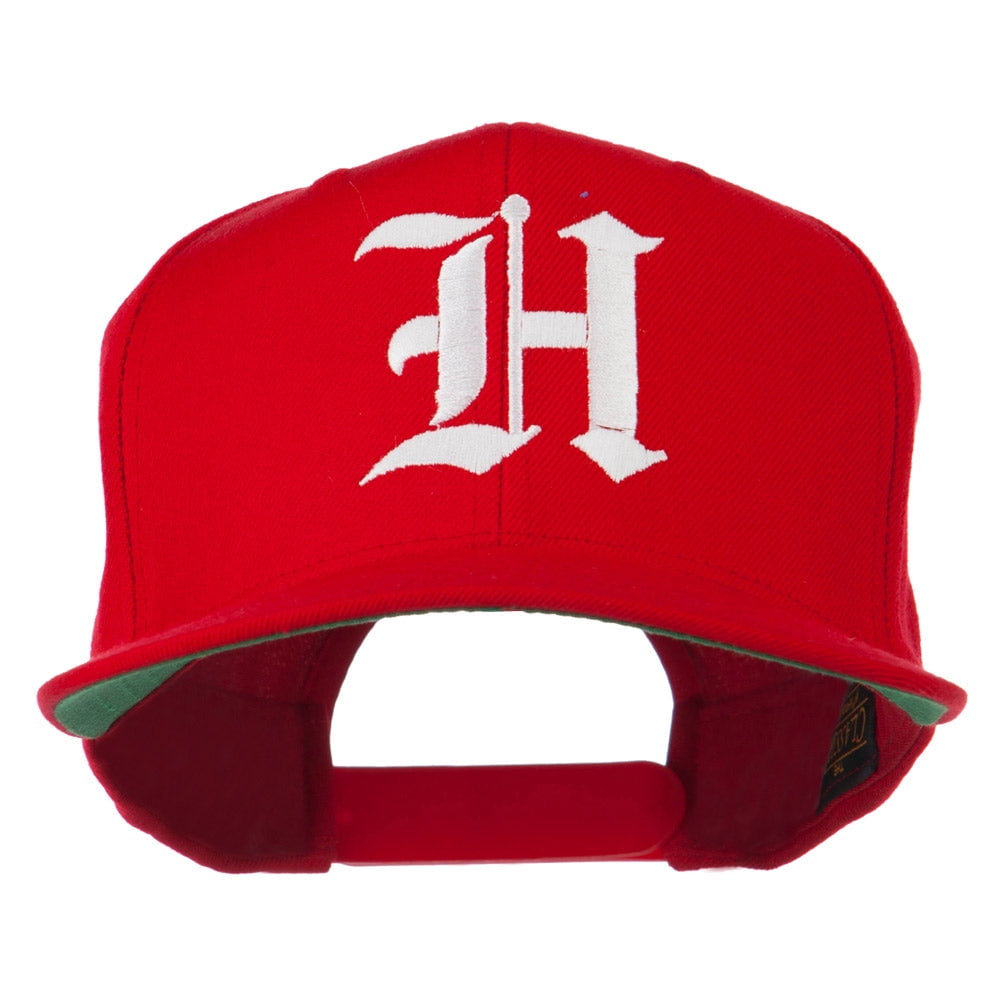 Old English H Embroidered Flat Bill Cap - Red OSFM - Walmart.com