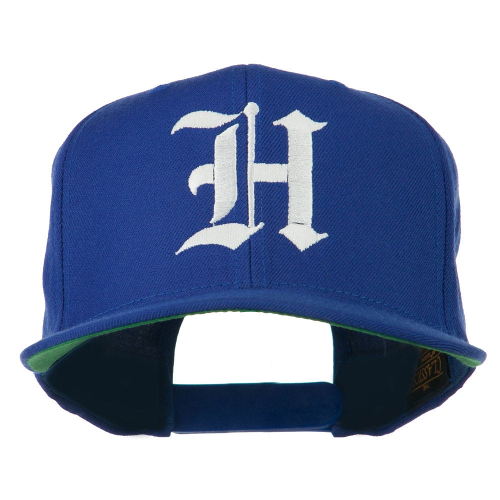 Old English H Embroidered Flat Bill Cap - Royal OSFM - Walmart.com