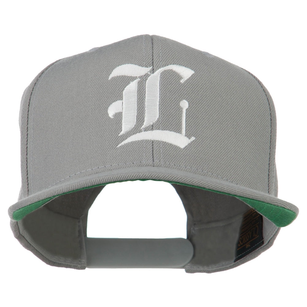 Old English L Embroidered Flat Bill Cap - Silver OSFM - Walmart.com