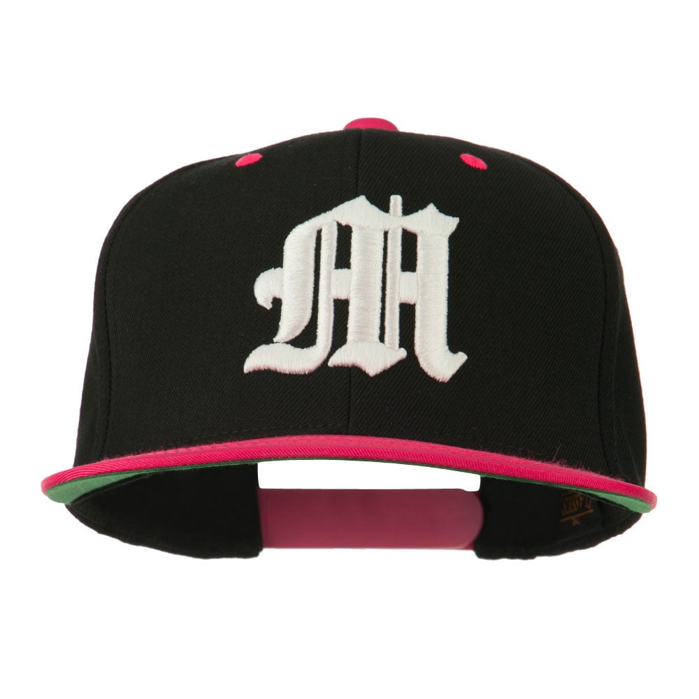 Old English M 3D Embroidered Snapback Cap - Black Pink OSFM - Walmart.com
