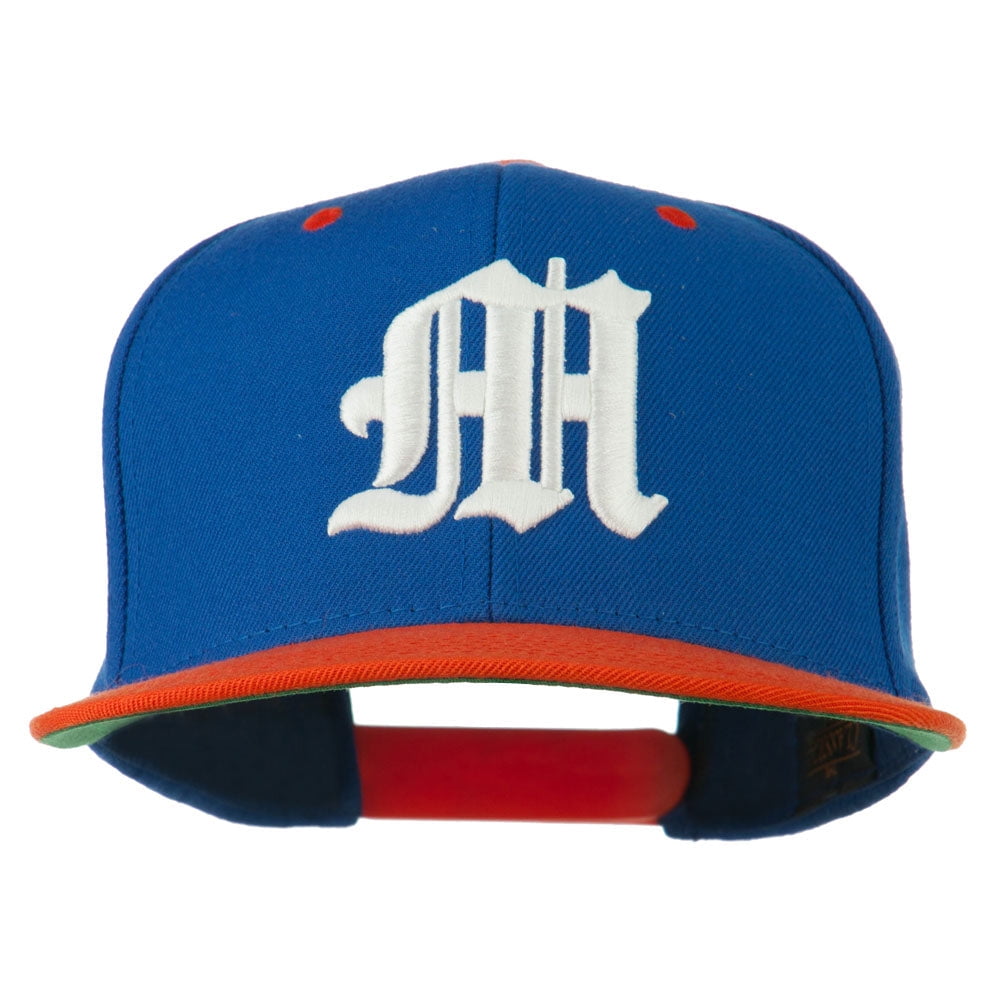 Old English M 3D Embroidered Snapback Cap - Royal Orange OSFM - Walmart.com
