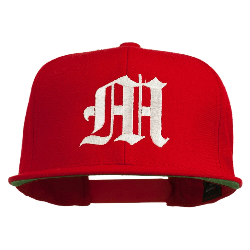 Old English M Embroidered Cap - Red OSFM - Walmart.com