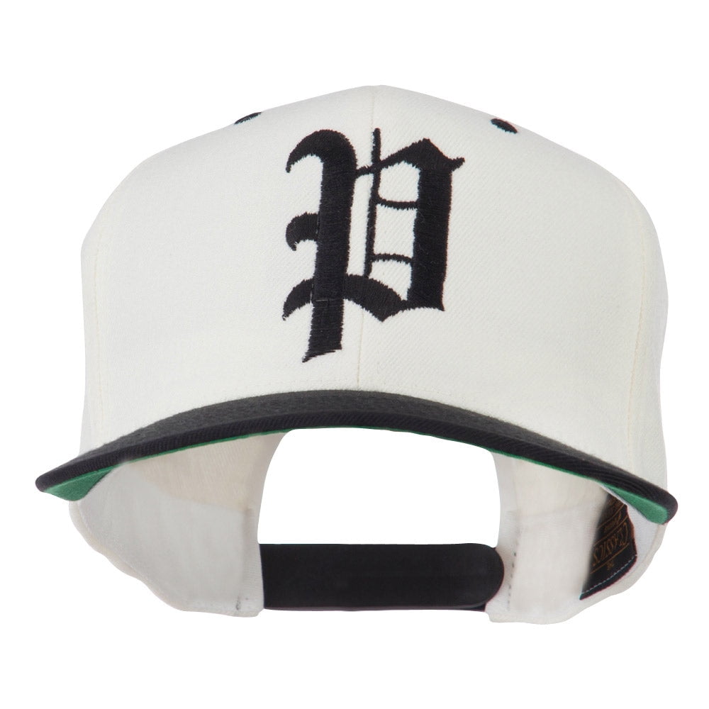 Old English P Embroidered Flat Bill Cap - Natural Black OSFM - Walmart.com