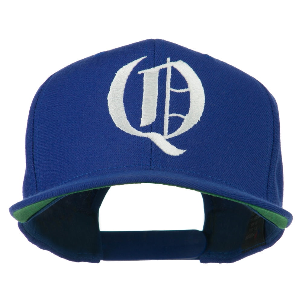 Old English Q Embroidered Flat Bill Cap - Royal OSFM - Walmart.com