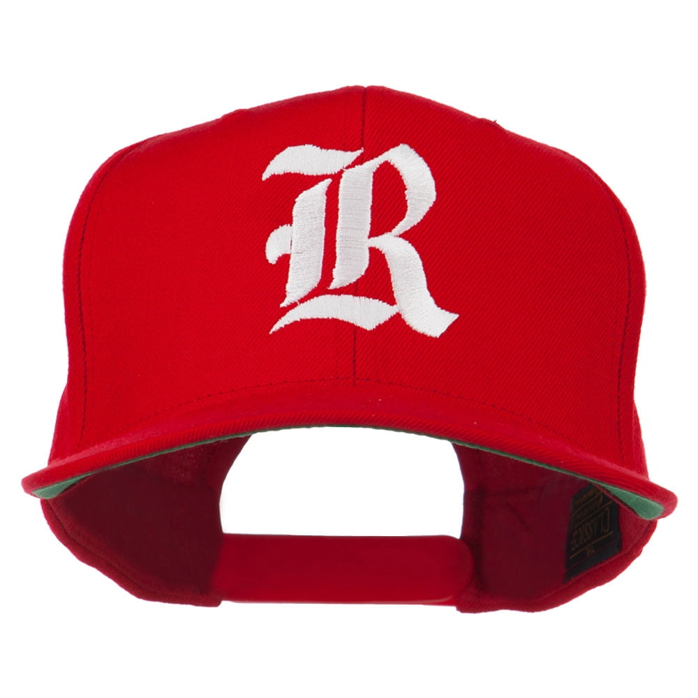 Old English R Embroidered Flat Bill Cap - Red OSFM - Walmart.com