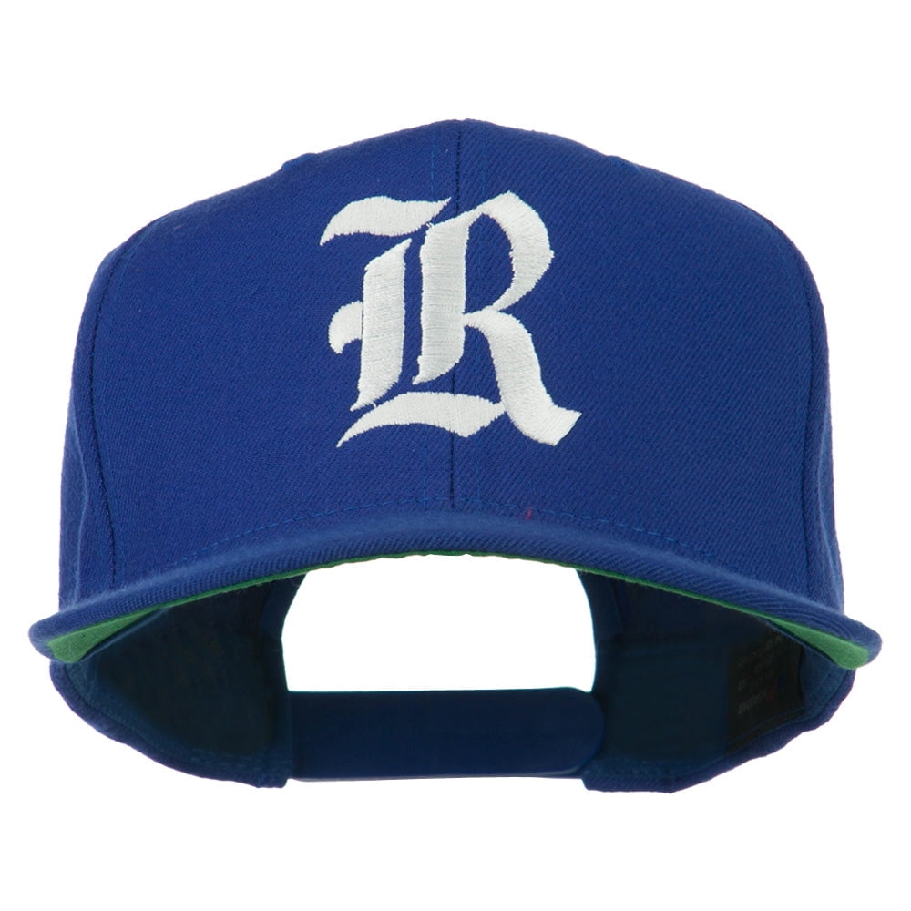Old English R Embroidered Flat Bill Cap - Royal OSFM - Walmart.com