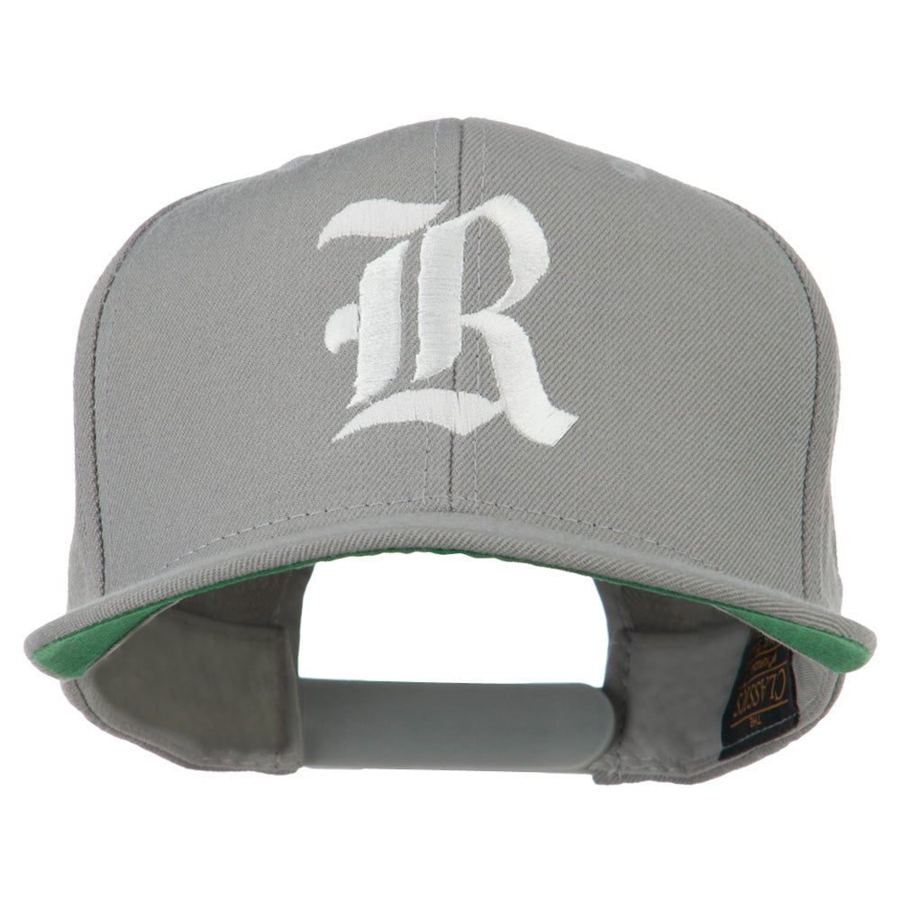 Old English R Embroidered Flat Bill Cap - Silver OSFM - Walmart.com