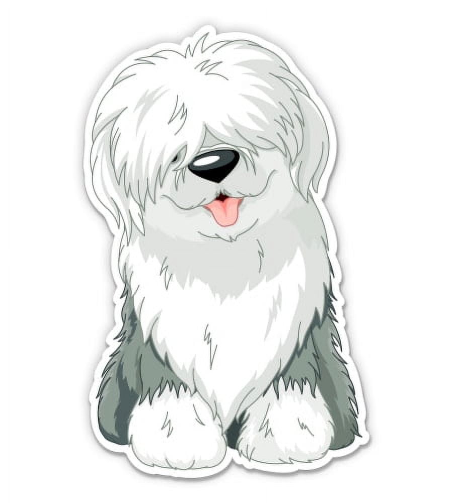 Old English Sheepdog - 3" Vinyl Sticker - For Car Laptop Water Bottle ...