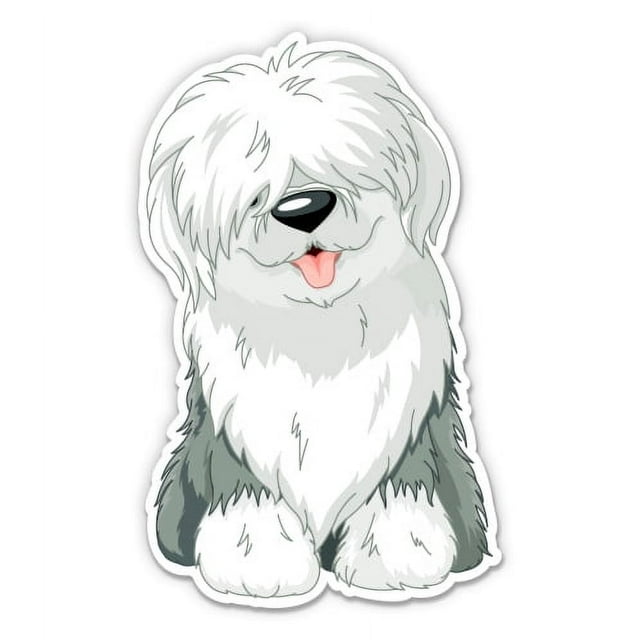 Old English Sheepdog - 3" Vinyl Sticker - For Car Laptop Water Bottle ...