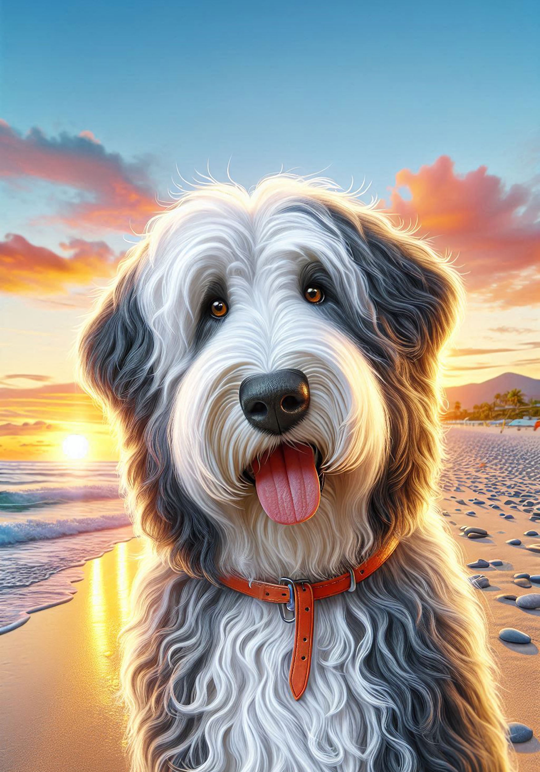 Old English Sheepdog - Best of Breed DCR Summer Sunset Outdoor House ...