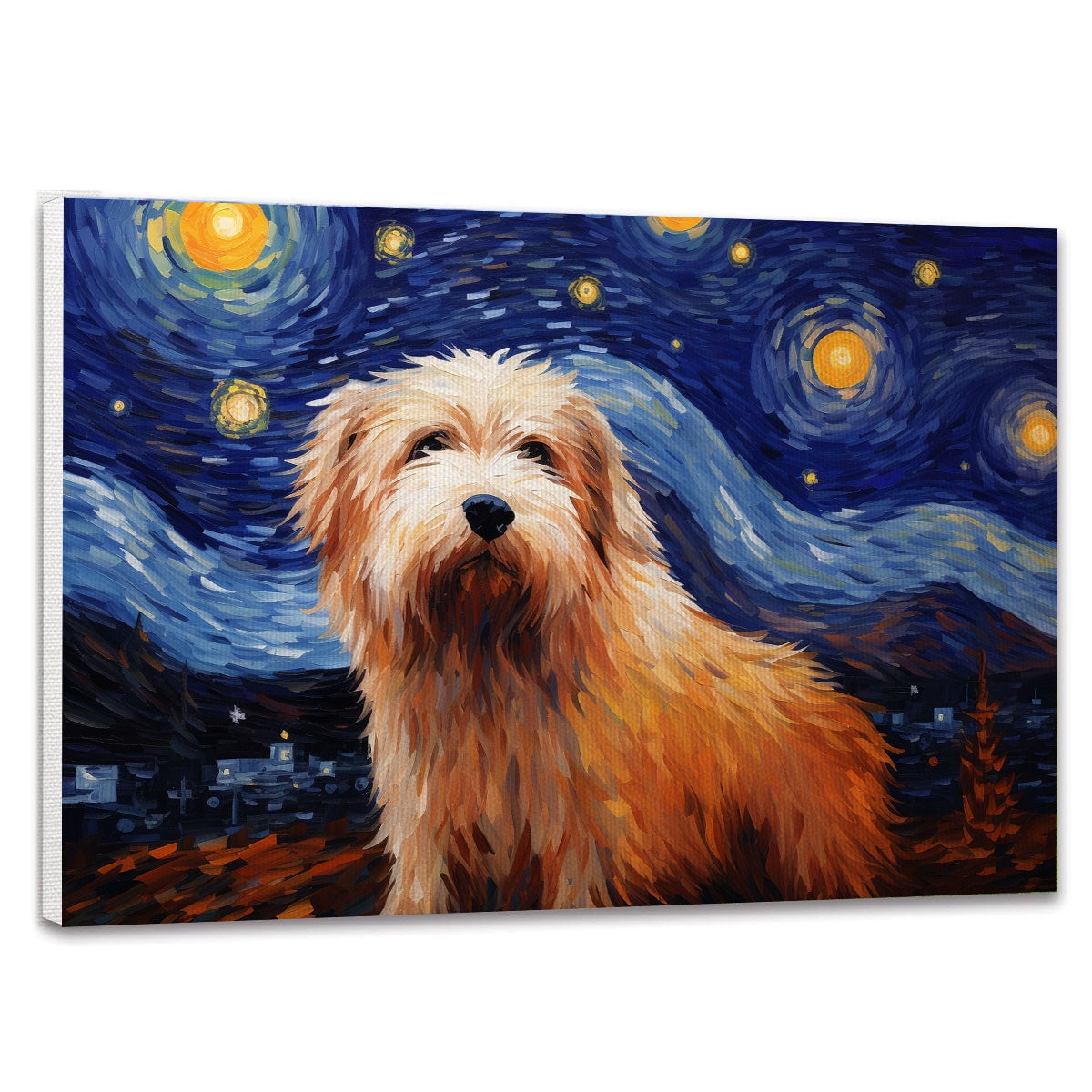 Old English Sheepdog Dog Canvas Van Gogh Starry Night Wall Art Gifts ...