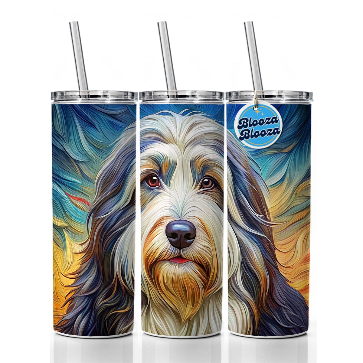 Old English Sheepdog Dog Expressionism Art 20oz Insulated Water Bottle ...