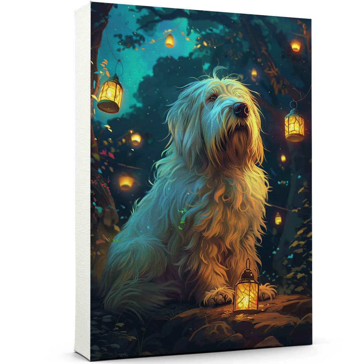 Old English Sheepdog Dog Watercolor Art Poster - Old English Sheepdog ...