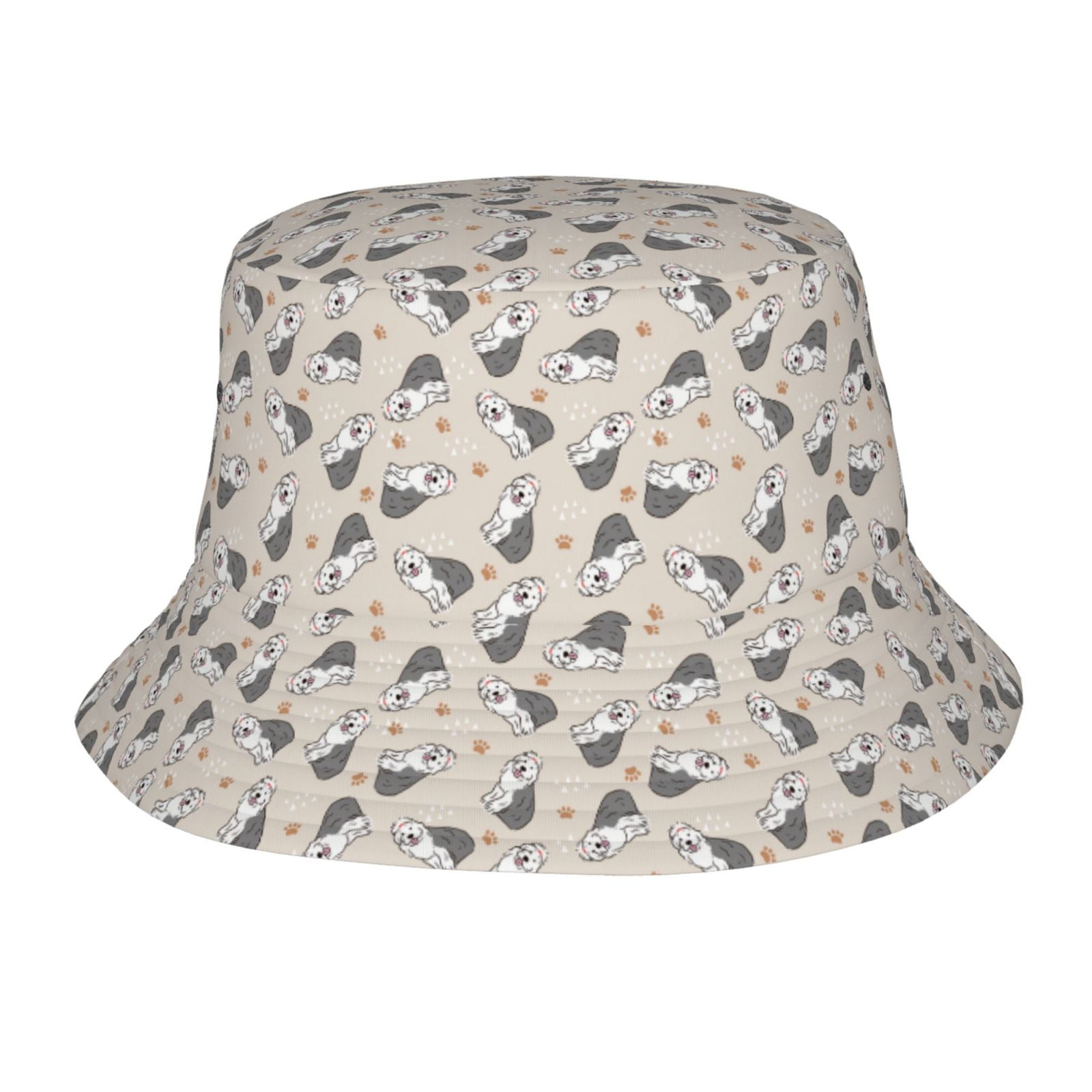 Old English Sheepdog Pattern Bucket Hats for Men Women Beach Sun Hat ...