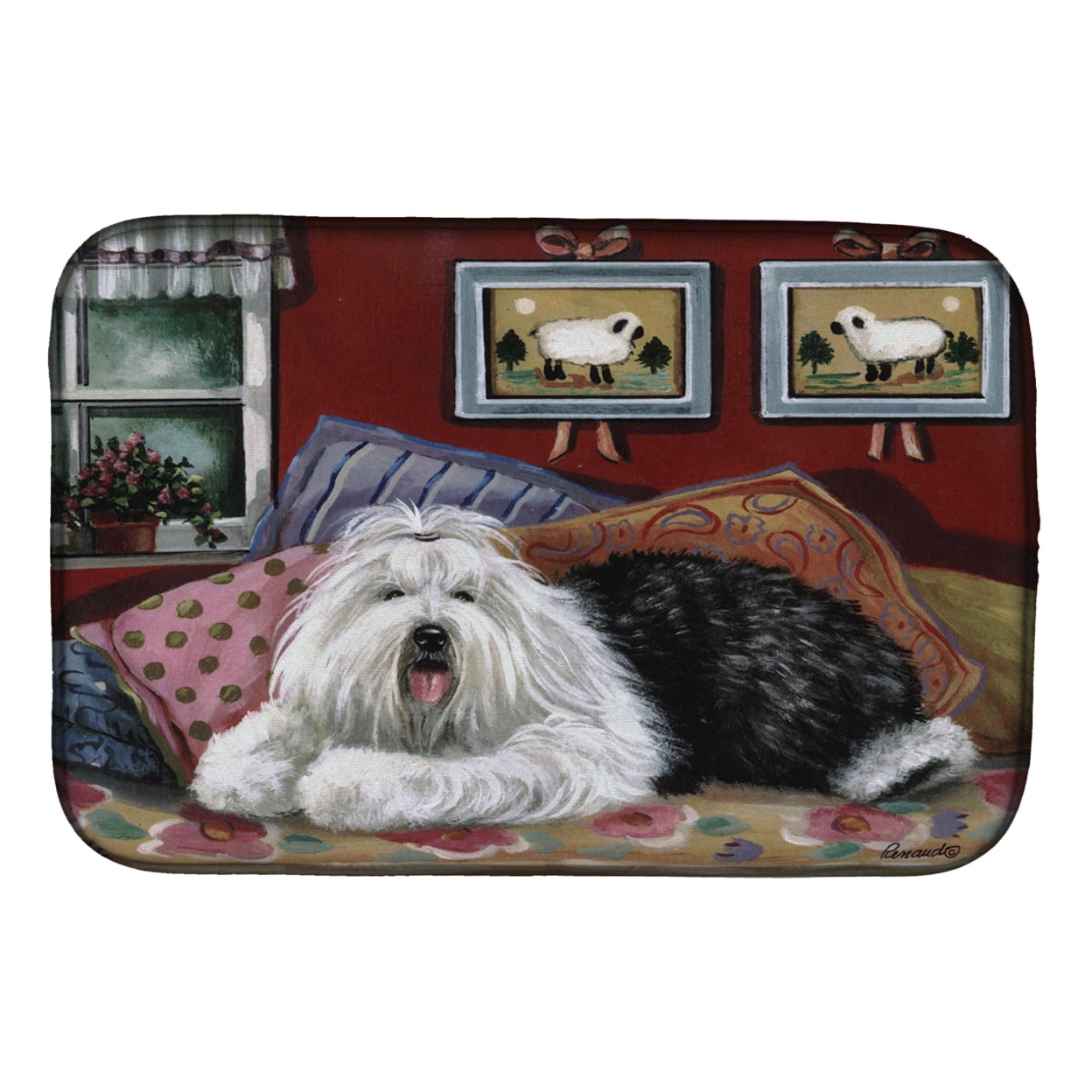 Old English Sheepdog Sweet Dreams Dish Drying Mat - Walmart.com