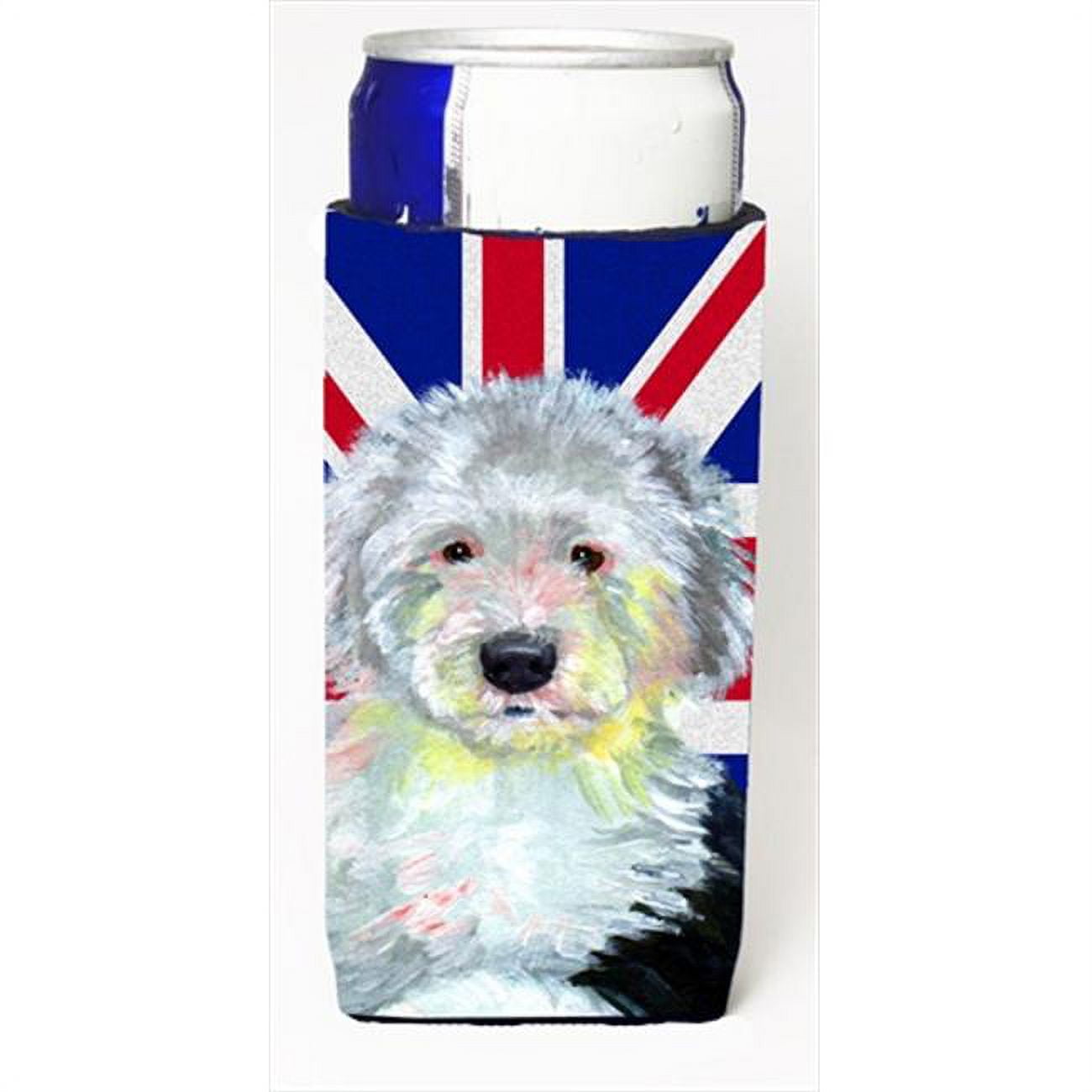 Old English Sheepdog With English Union Jack British Flag Michelob ...
