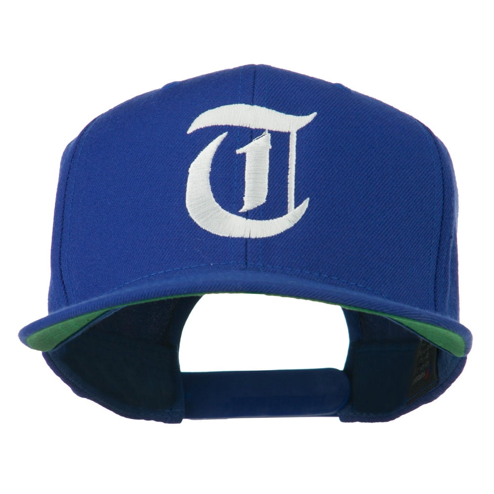 Old English T Embroidered Snapback Cap - Royal OSFM - Walmart.com