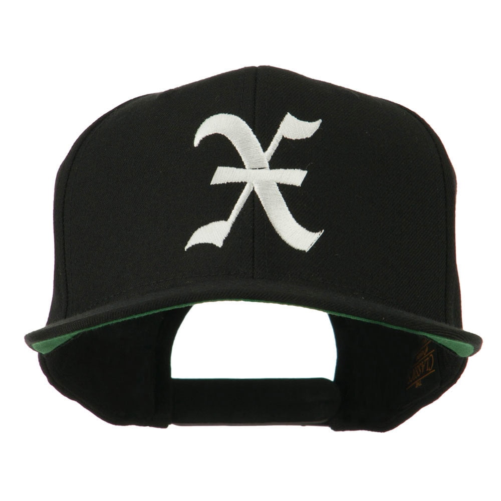 Old English X Embroidered Flat Bill Cap - Black OSFM - Walmart.com