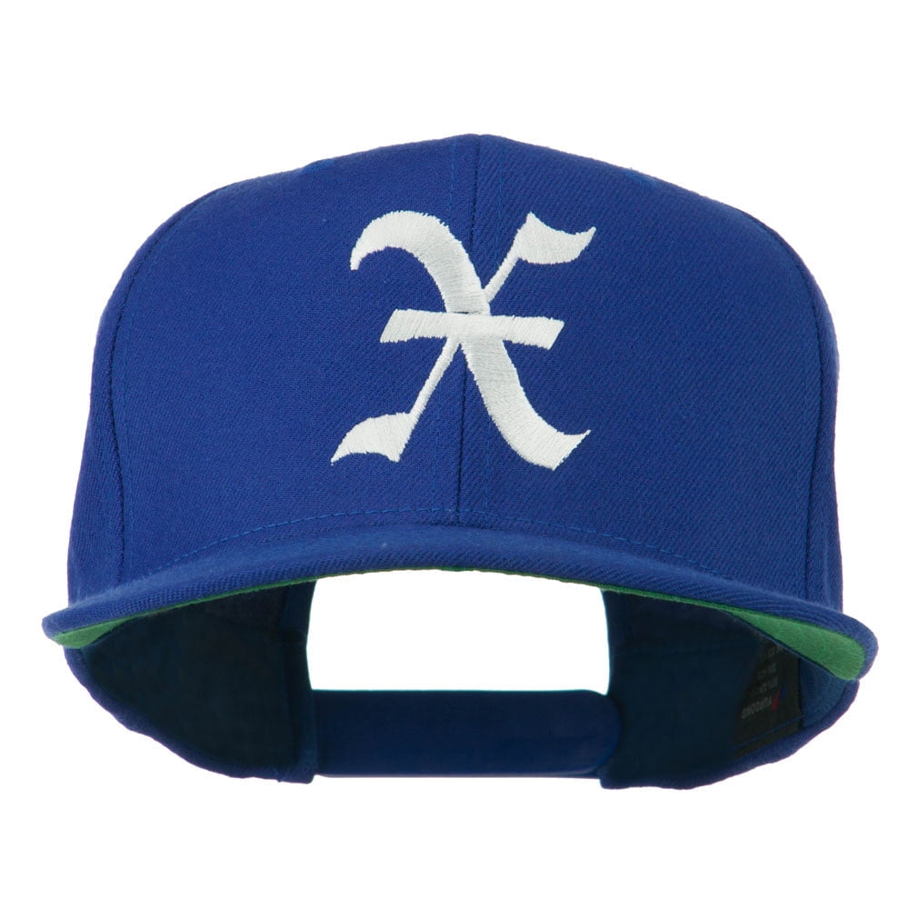 Old English X Embroidered Flat Bill Cap - Royal OSFM - Walmart.com