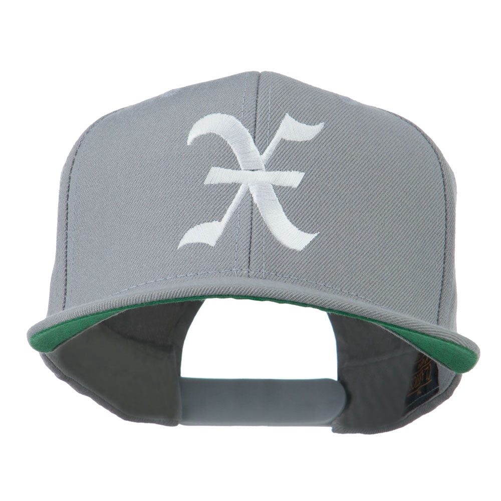 Old English X Embroidered Flat Bill Cap - Silver OSFM - Walmart.com