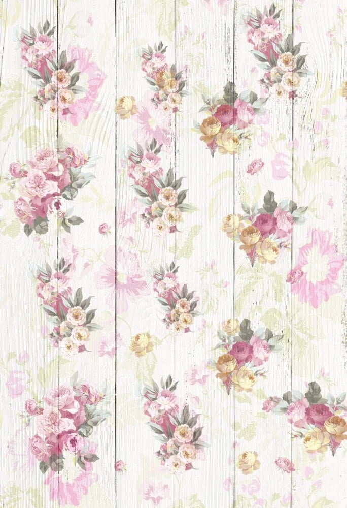 Old Faded Wooden Board Watercolor Flowers Photography Backdrops Photo ...
