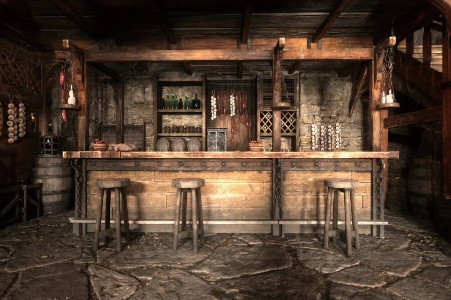 Old Farmhouse Interior Backdrop Rustic Style Rural Retro Inn Restaurant ...