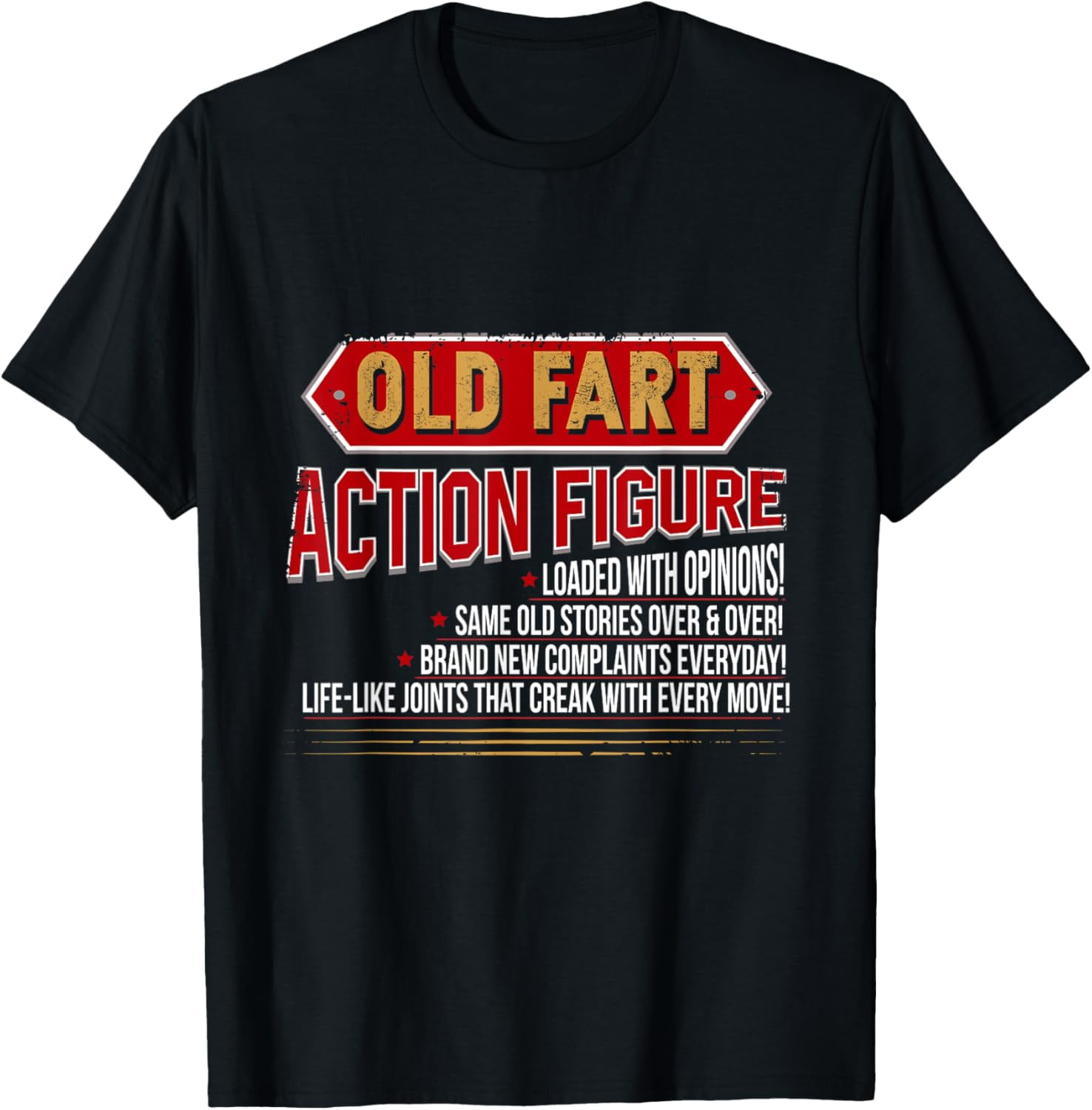 Old Fart Life Sized Action Figure Funny Design T-Shirt - Walmart.com