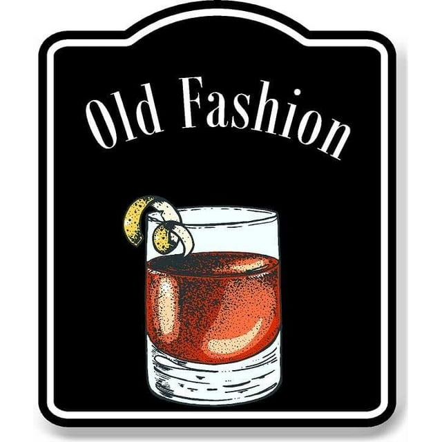 Old Fashion Cocktail Bar Sign BLACK Aluminum Composite Sign, 15"x18 ...