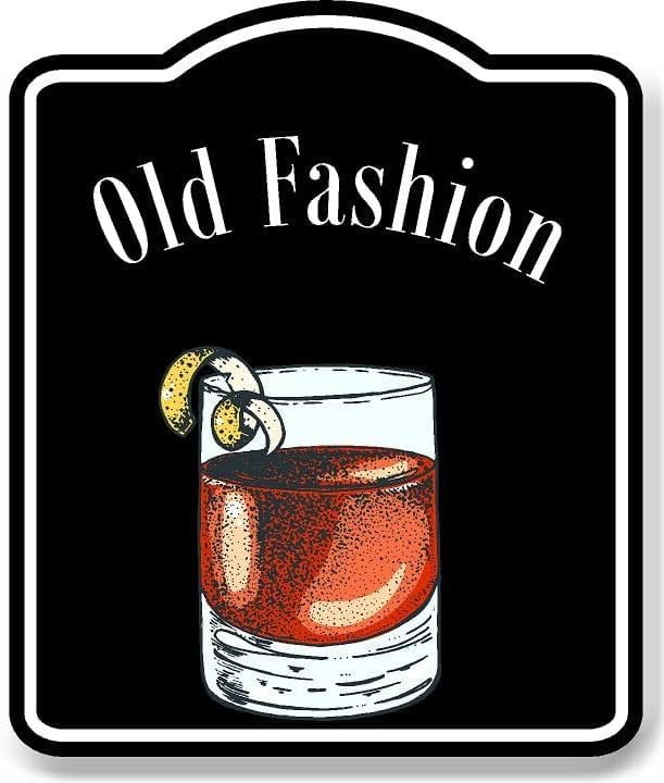 Old Fashion Cocktail Bar Sign BLACK Aluminum Composite Sign, 8.5"x10 ...