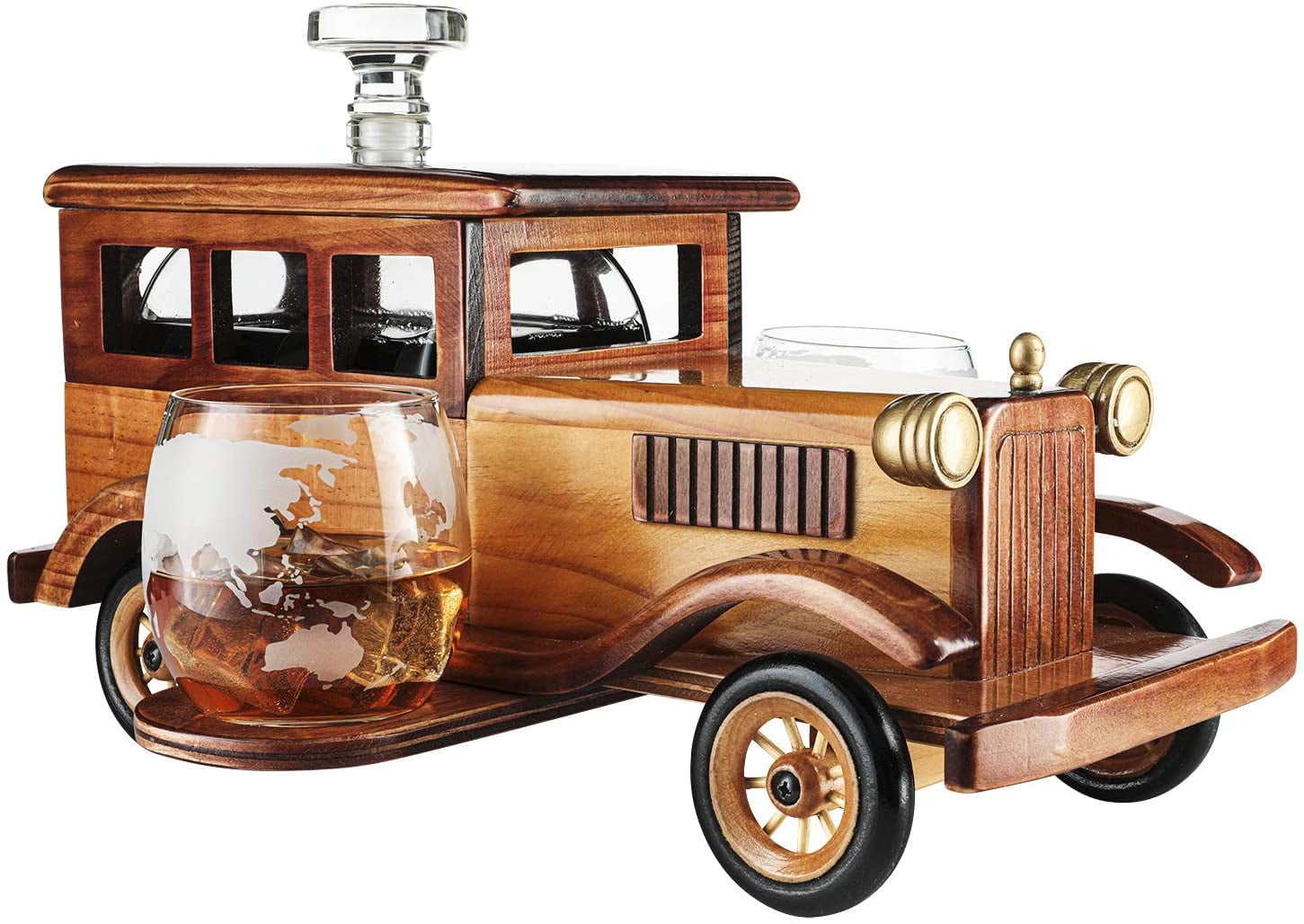 Old Fashioned Car Whiskey Decanter Set, Very Large 15" x 13" x 7" 750ml ...